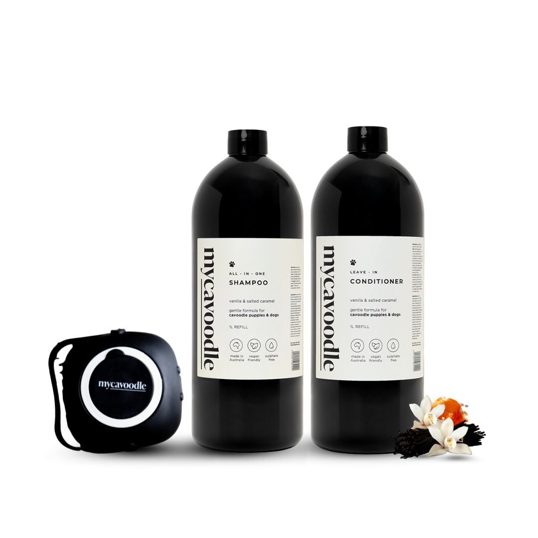 1L Vanilla and Salted Caramel Shampoo, Conditioner Free Brush Bundle