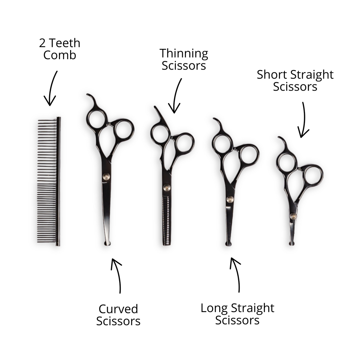 Professional 5 Piece Grooming Scissor Case